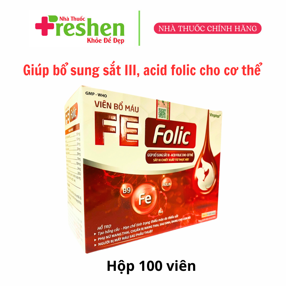 Viên bổ máu FE FOLIC - Giúp bổ sung sắt III, acid folic cho cơ thể ...