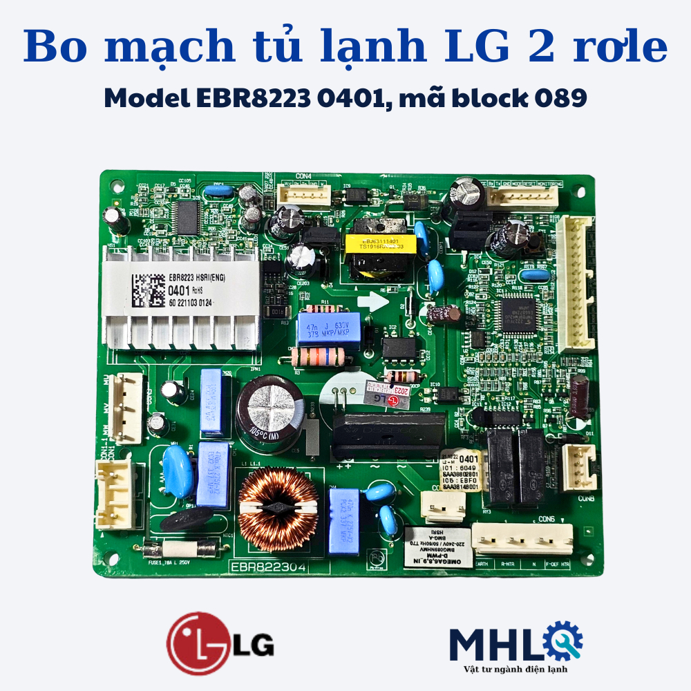 Bo tủ lạnh LG ebr8223 dùng chung block 089 mẫu 2 rơ le chạy quạt dc 4 ...