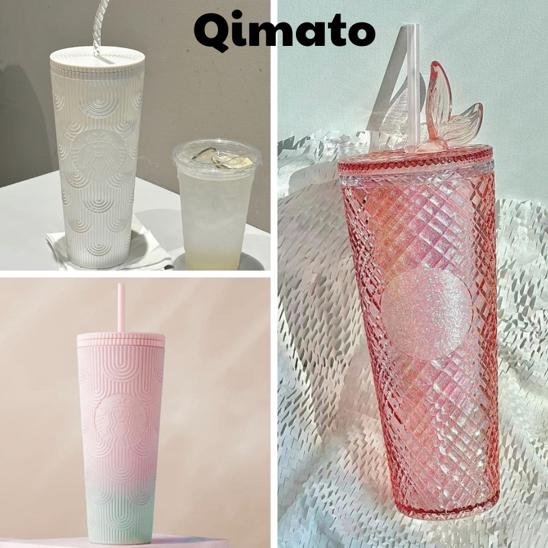 Ly giữ nhiệt Starbucks 710ml, bình nước nhựa 2 lớp kèm ống hút fullox ...