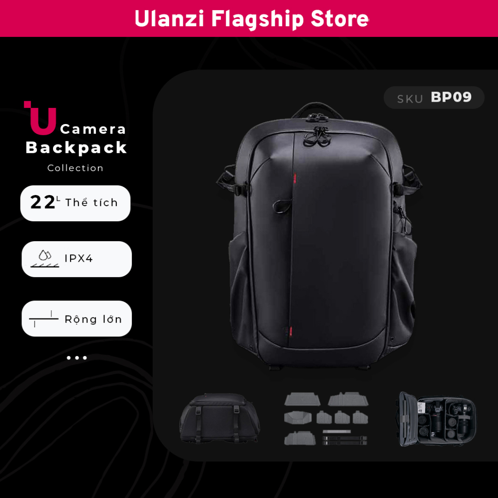Balo cho máy ảnh cao cấp Ulanzi BP09 dung tích 22L chính hãng | Shopee Việt Nam