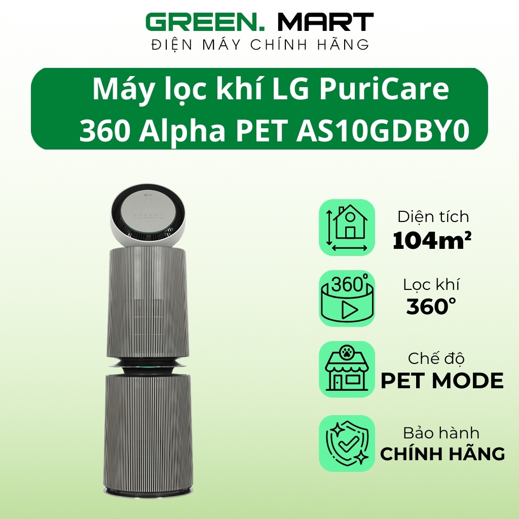 Máy lọc không khí LG PuriCare360 Alpha PET AS10GDBY0 | Lọc không khí LG ...