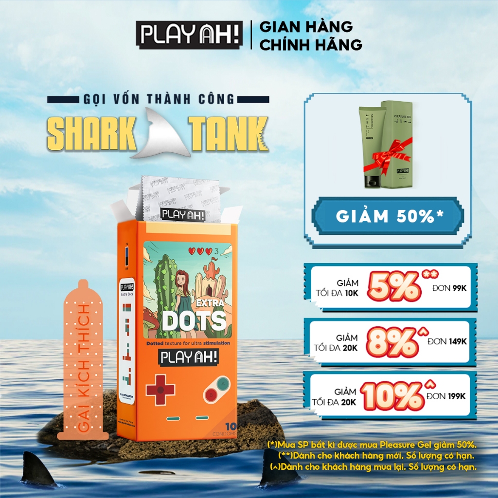 Bao Cao Su PlayAh Extra Dots Thêm Gai Hộp 3/10 52mm | Shopee Việt Nam