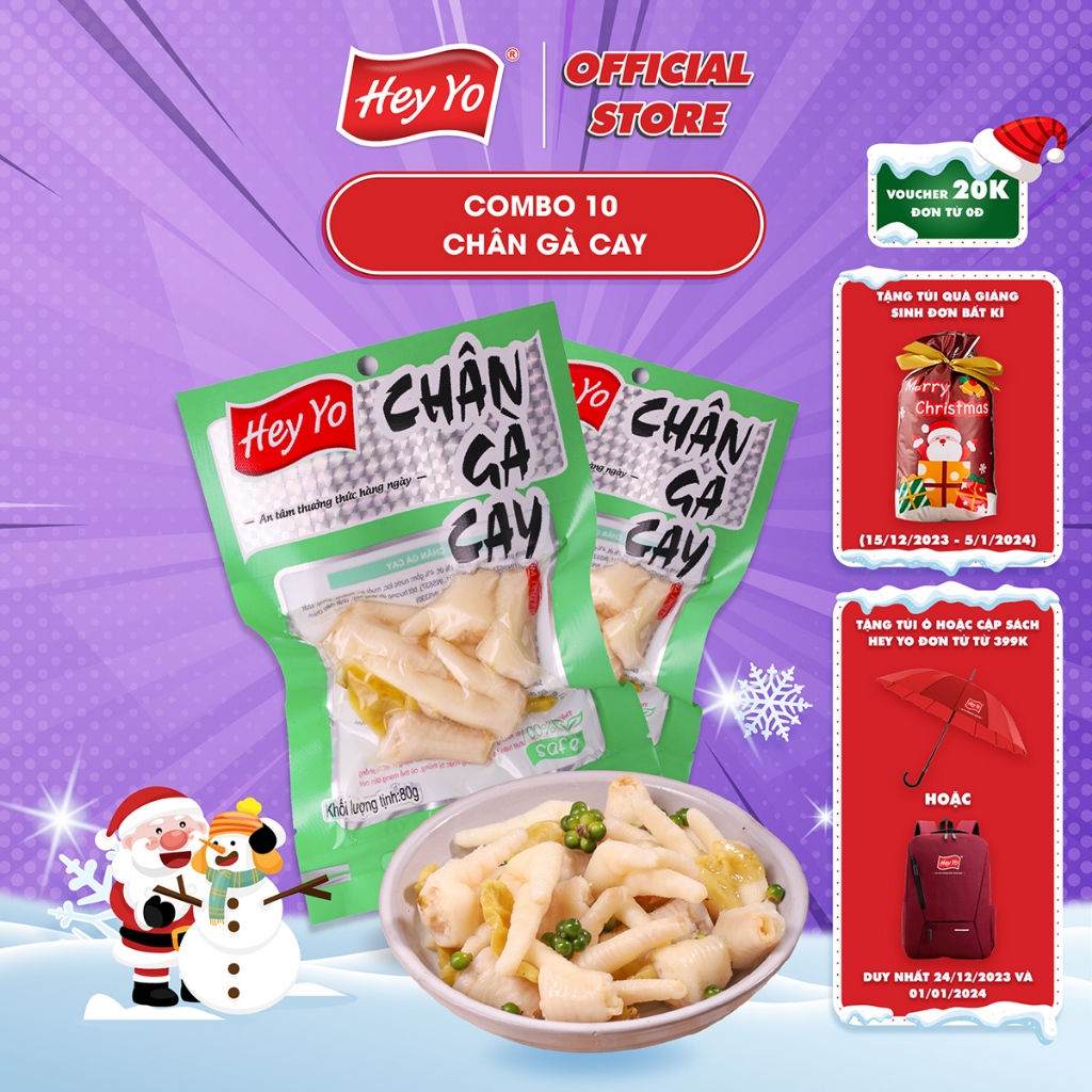Combo 10 Chân Gà cay Hey Yo 80g ngâm ớt xanh hàng Việt Nam thơm ngon ...