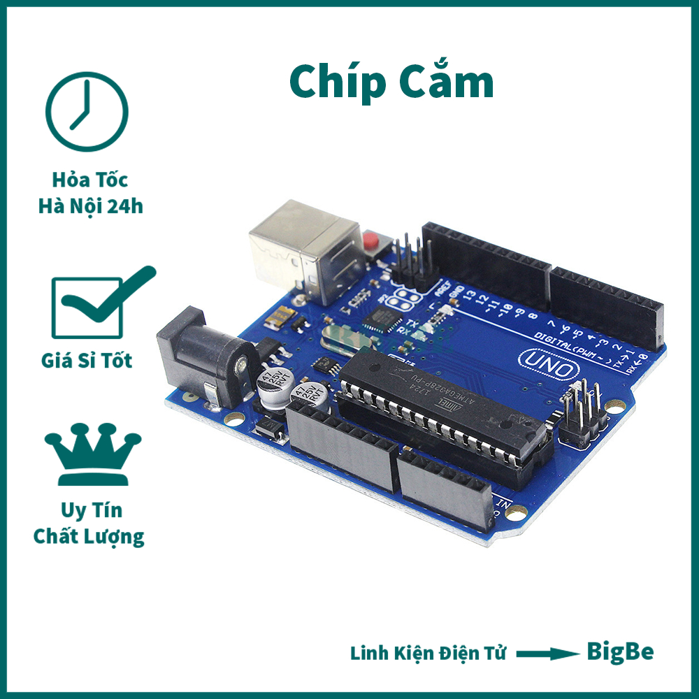 KIT Arduino Uno R3 Atmega 328P Chíp Cắm/Dán Có Kèm Dây Cáp | Shopee ...