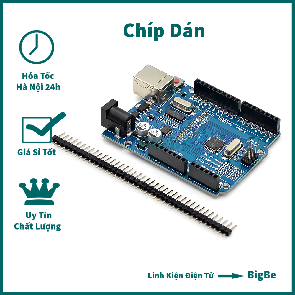 KIT Arduino Uno R3 Atmega 328P Chíp Cắm/Dán Có Kèm Dây Cáp | Shopee ...