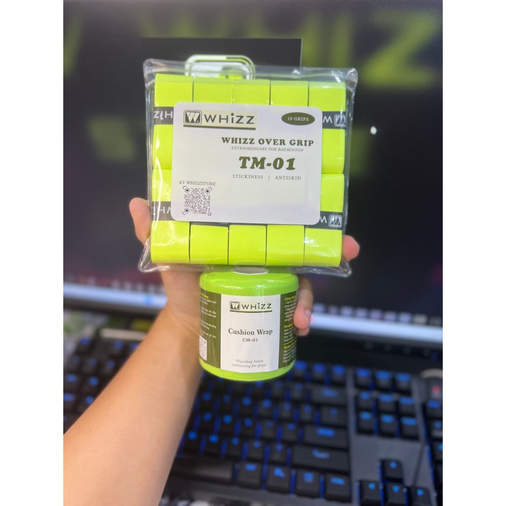 Combo 10 quấn cán vợt cầu lông Whizz (TM0+1)+1 quấn cốt Whizz size ...