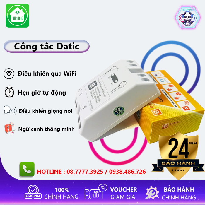 Công Tắc Thông Minh Wifi Hunonic Datic 1 Kênh 500W Điều Khiển Thiết Bị ...