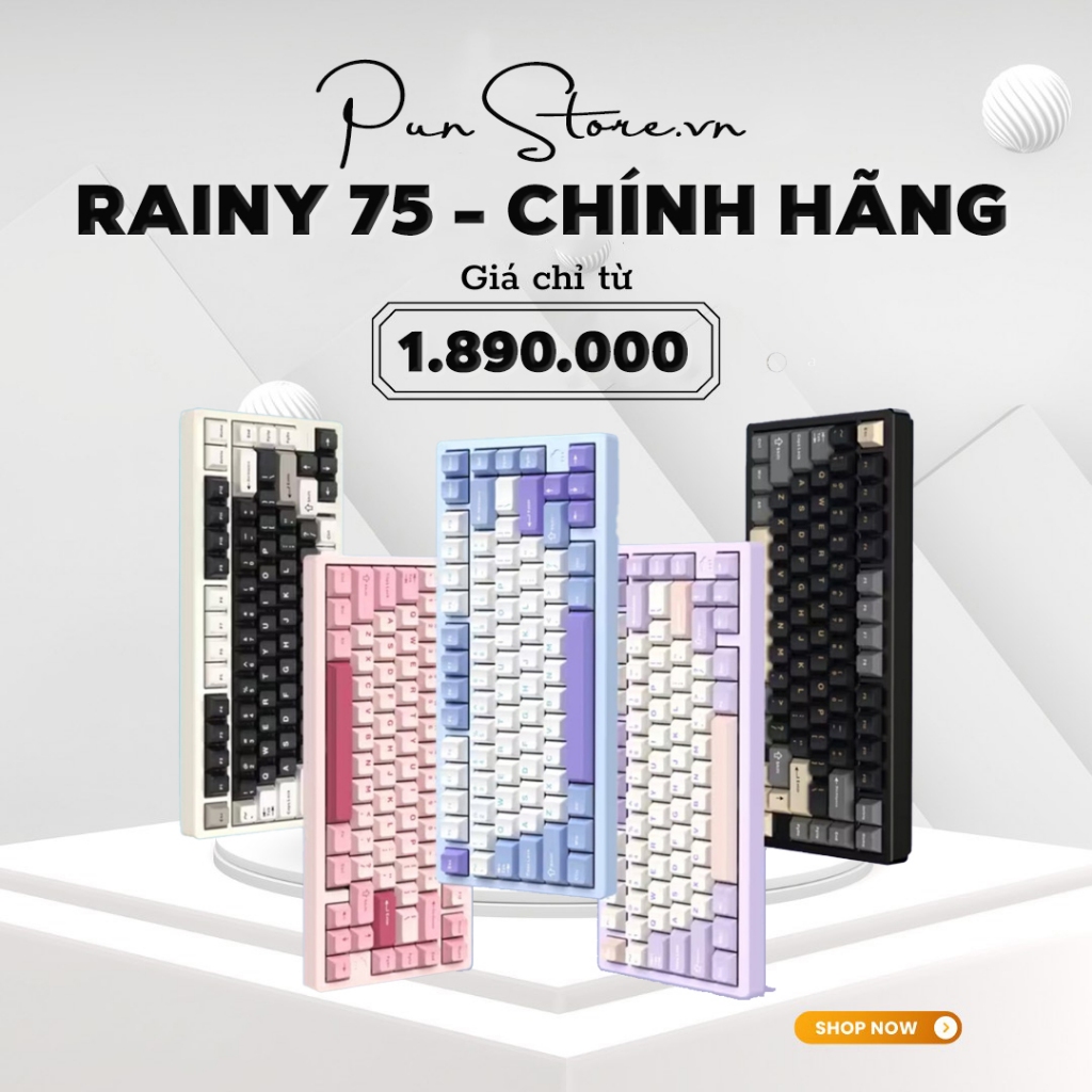 Hàng Chính Hãng Rainy 75 - Bàn phím cơ RAINY75 Kết Nối 3 Mode, Full ...