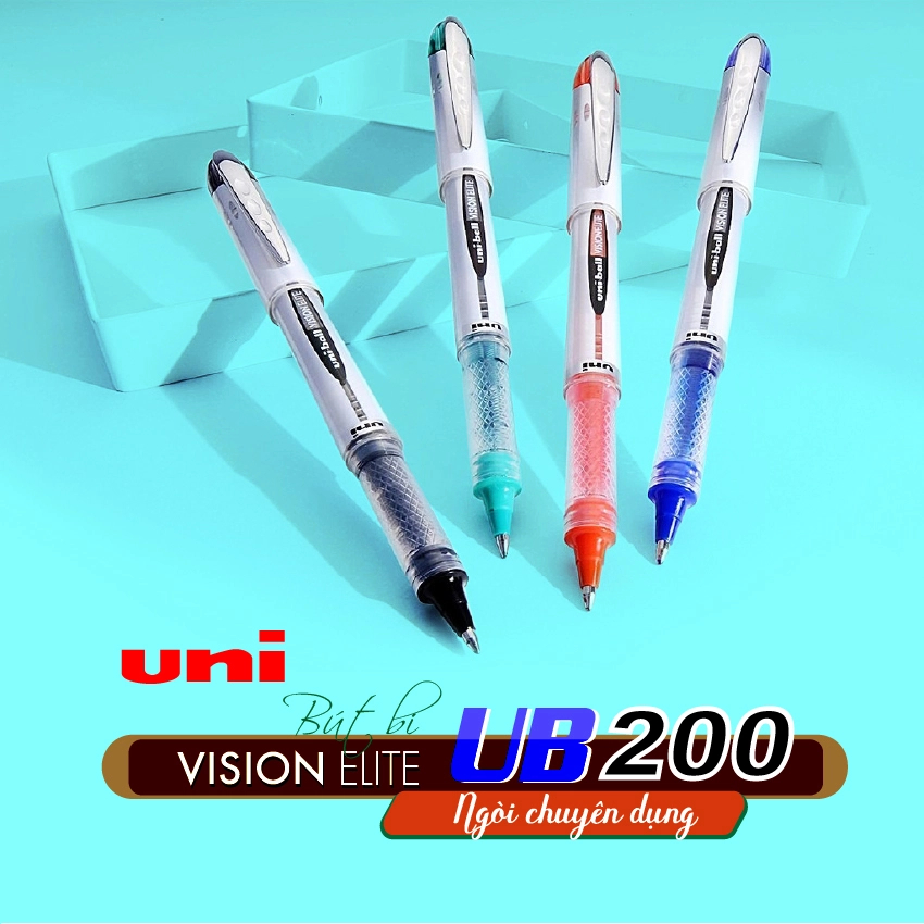 Bút Gel UNI-Ball Vision Elite UB-200 Ngòi 0.8mm (Mực xanh) - Bút Ký Mực ...