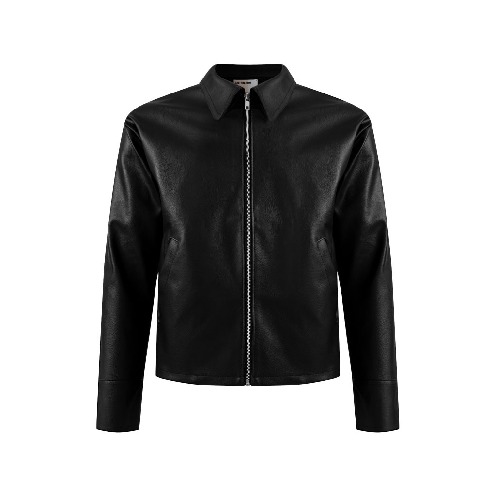 Áo khoác da đen mùa hè local brand Destruction jacket form dáng boxy ...