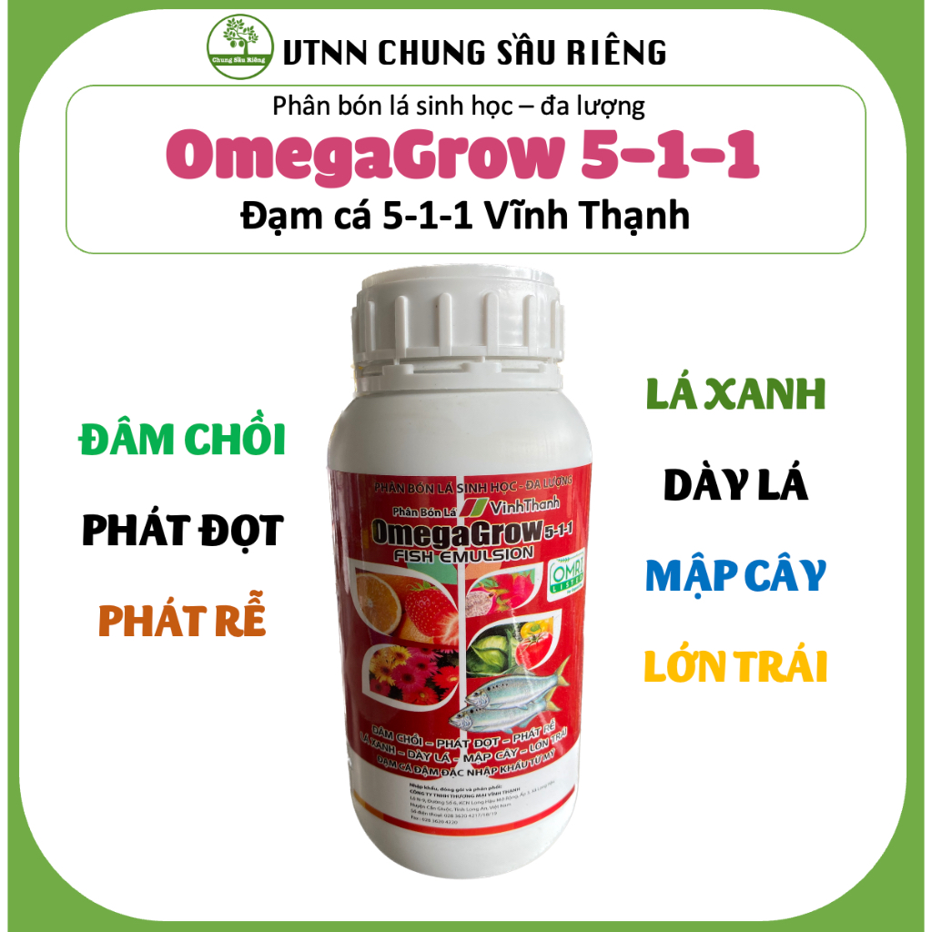Chai 500ml - Đạm cá OMEGAGROW 5-1-1 Vĩnh Thạnh | Shopee Việt Nam