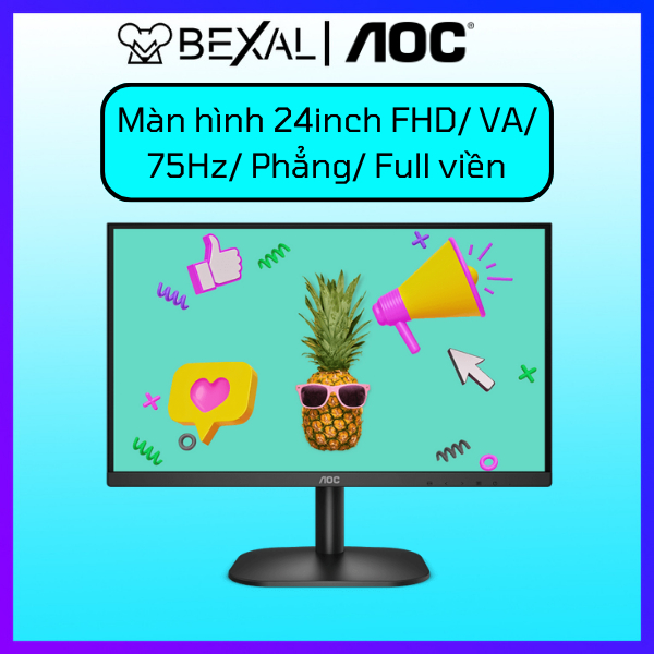 Màn Hình Máy Tính AOC 24B2XHM/74 24inch 22inch Full HD 75Hz 6ms VA ...