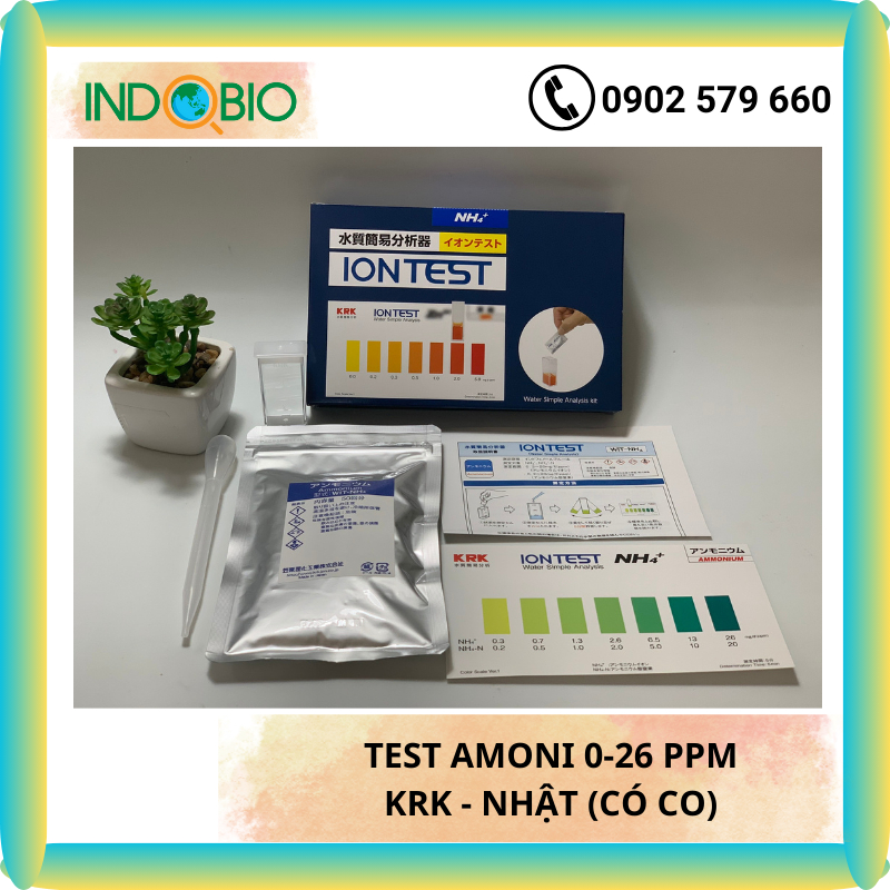 [CHÍNH HÃNG] TEST NHANH AMONI 0-26 PPM TRONG NƯỚC THẢI KRK-NHẬT, WIT ...