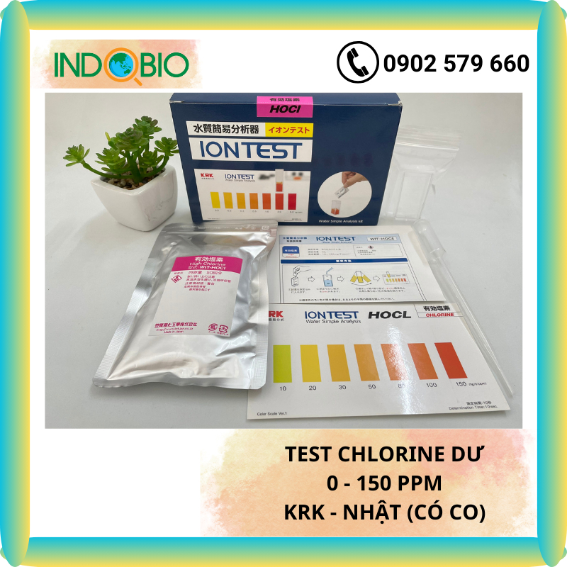 [CHÍNH HÃNG] TEST NHANH CHLORINE (CLO) DƯ TRONG NƯỚC THẢI 0-150 PPM KRK ...