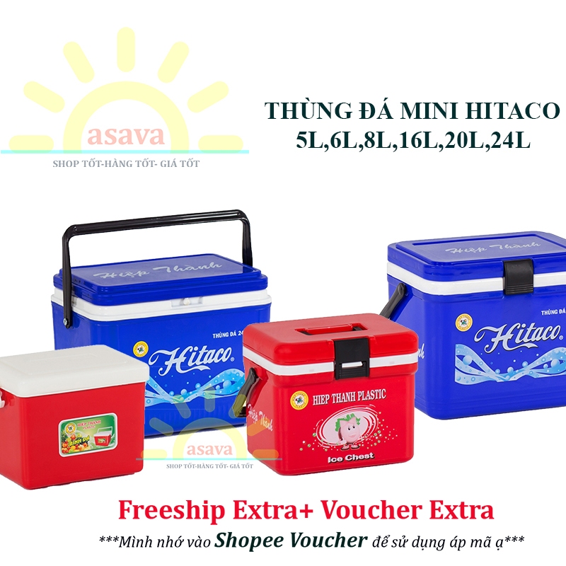 Thùng Đá Mini 5L (5 Lít), 6L, 8L, 16L, 20L (20 Lít), 24L Hitaco Hiệp Thành, Gọn Đẹp, Giữ Đá Lâu ...