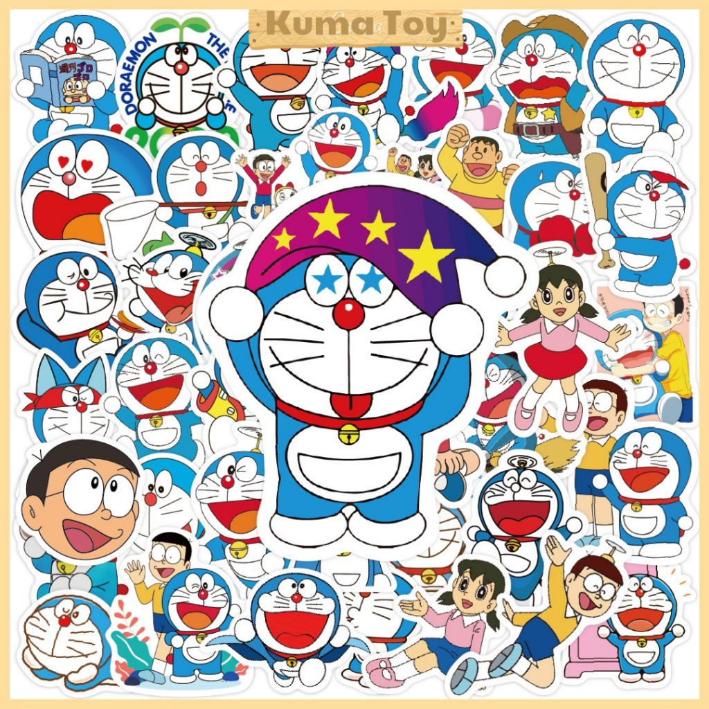 Bộ 50 sticker Lớn Doraemon Nobita dán ốp lưng điện thoại, laptop, bàn ...