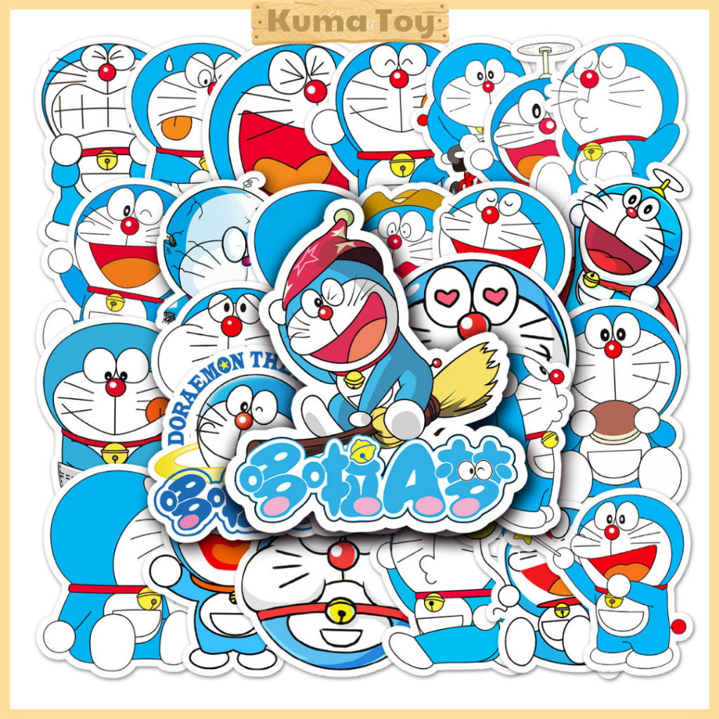 Bộ 52 sticker Lớn Doraemon Nobita dán ốp lưng điện thoại, laptop, bàn ...