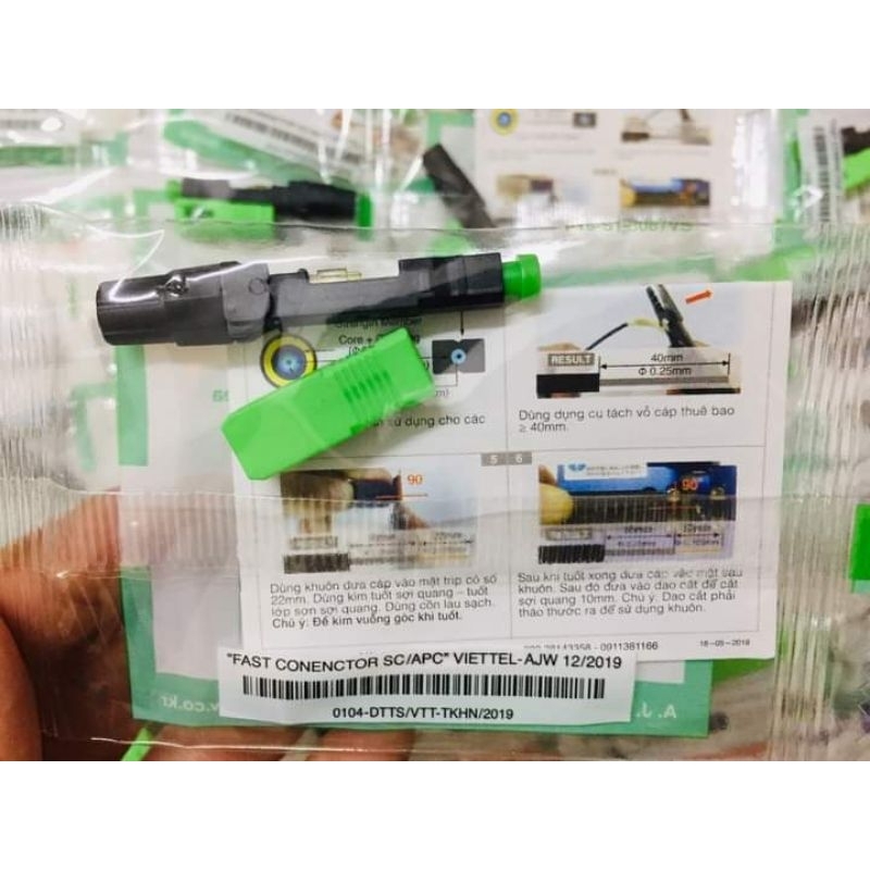Combo 50 Đầu Nối Quang Nhanh Fast Connector SC/APC AJW AJW-FAOC-VF ...