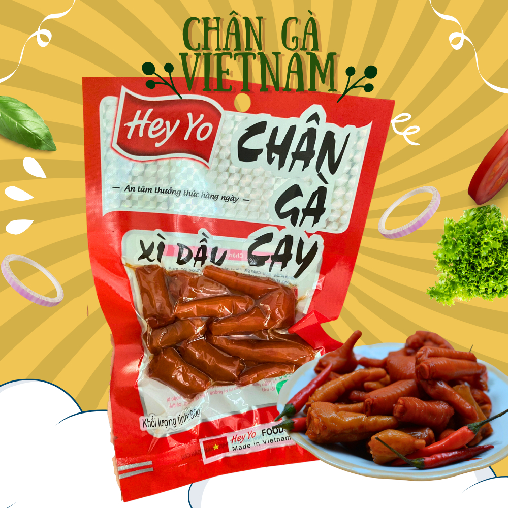Chân gà cay Hey yo Việt Nam 80g, combo đồ ăn vặt cay ngon rẻ | Shopee ...