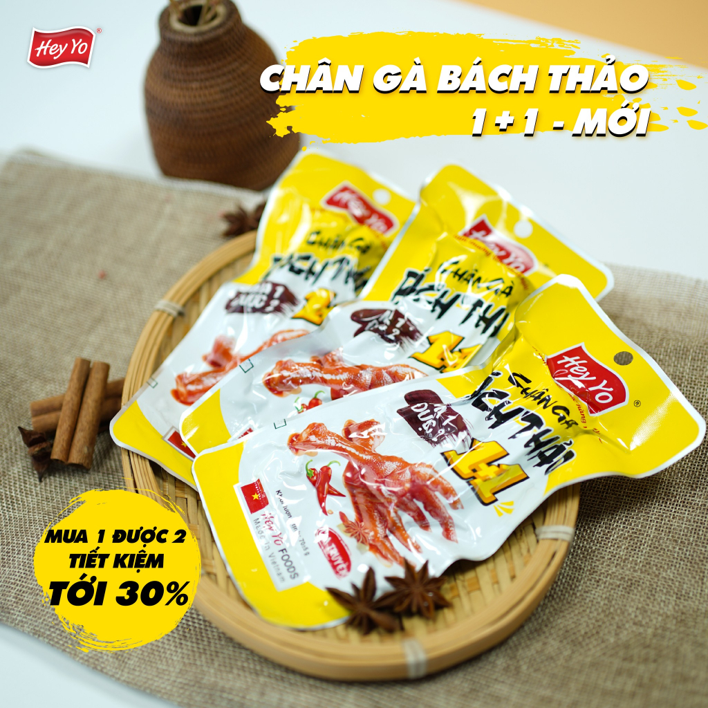 Chân gà cay Hey yo Việt Nam 80g, combo đồ ăn vặt cay ngon rẻ | Shopee Việt Nam