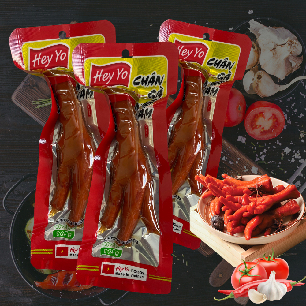 Chân gà cay Hey yo Việt Nam 80g, combo đồ ăn vặt cay ngon rẻ | Shopee ...