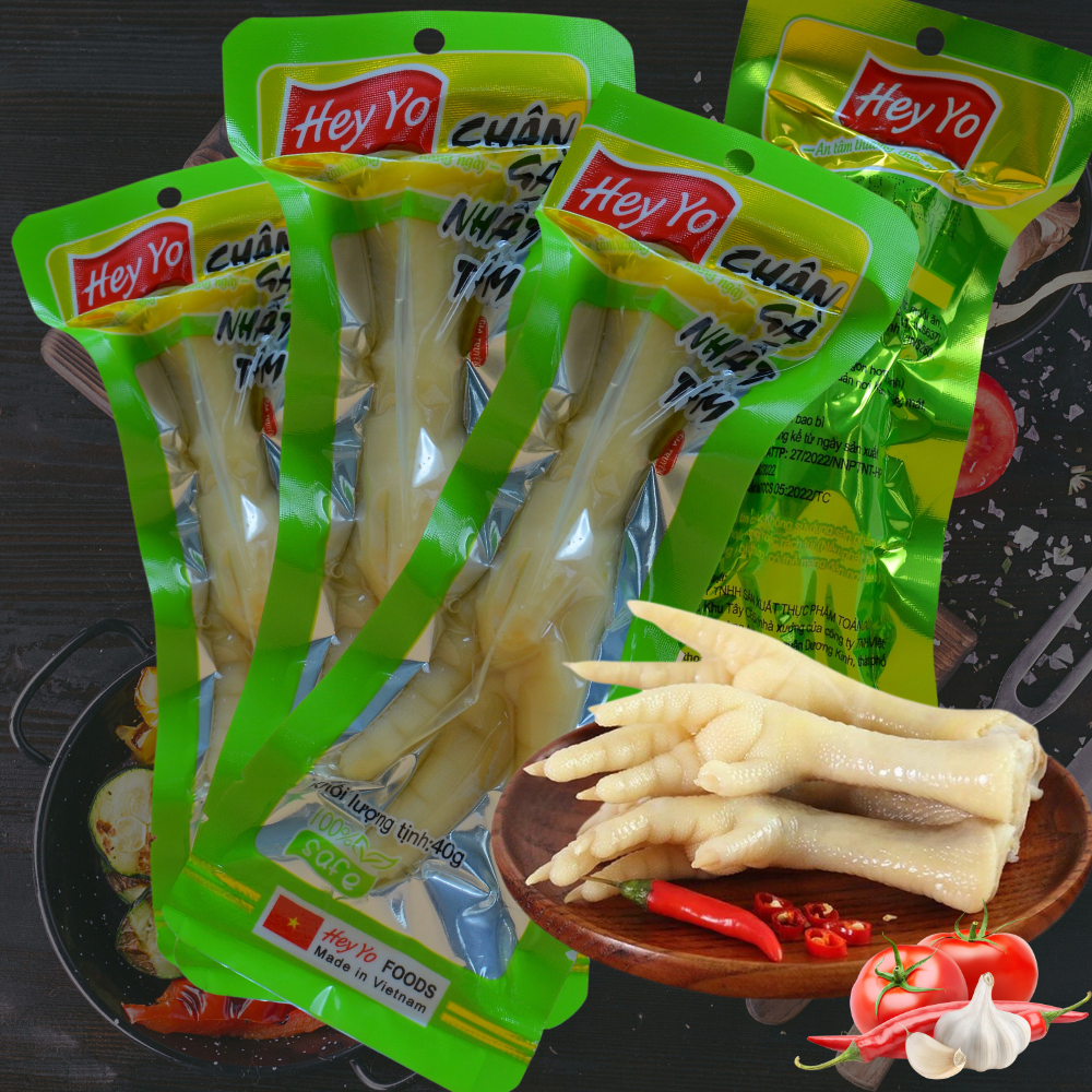 Chân gà cay Hey yo Việt Nam 80g, combo đồ ăn vặt cay ngon rẻ | Shopee ...