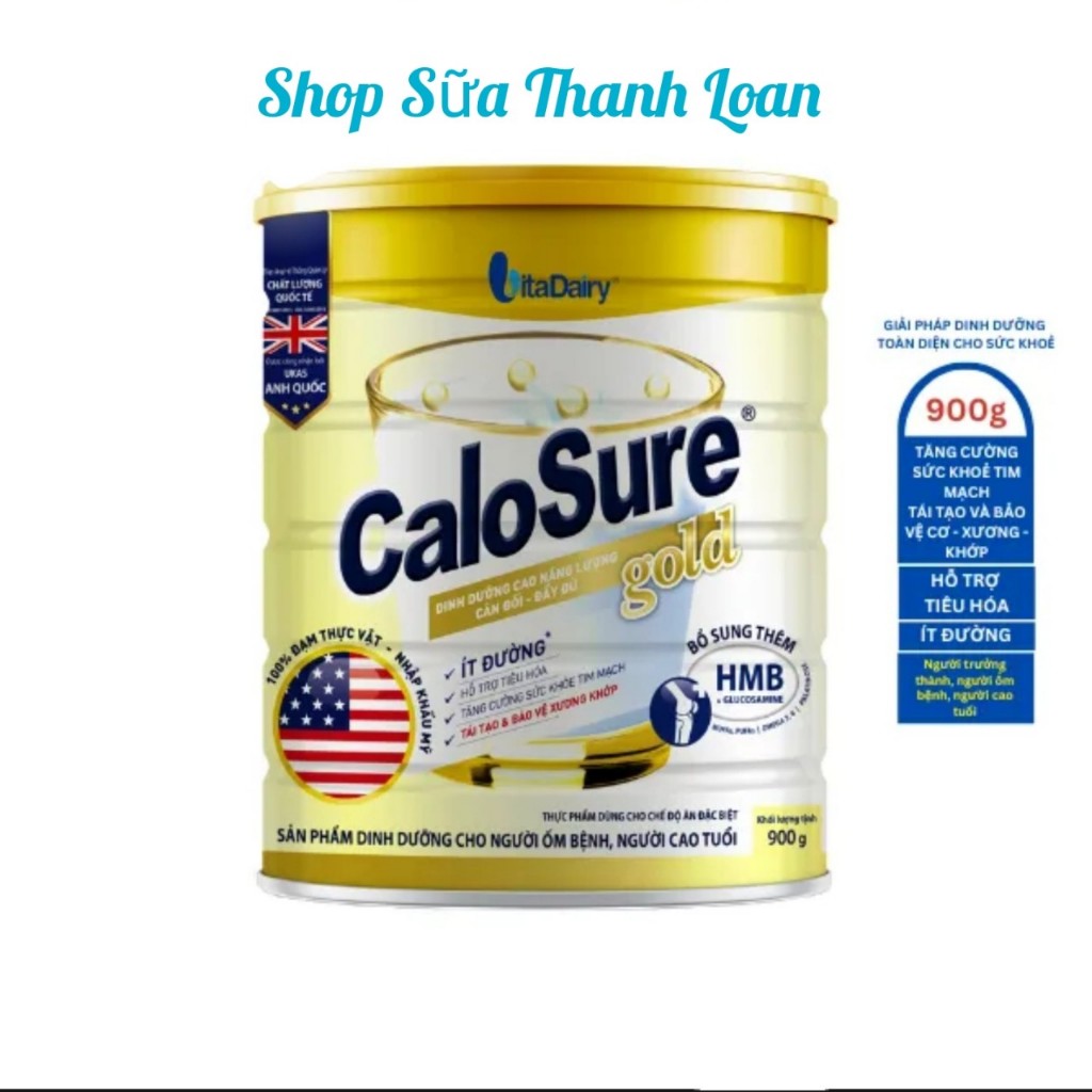 [HSD T12-2025] [Quét Mã QR Tích XU] COMBO 2 HỘP Sữa Bột Calosure Gold Ít Đường 900g. | Shopee ...