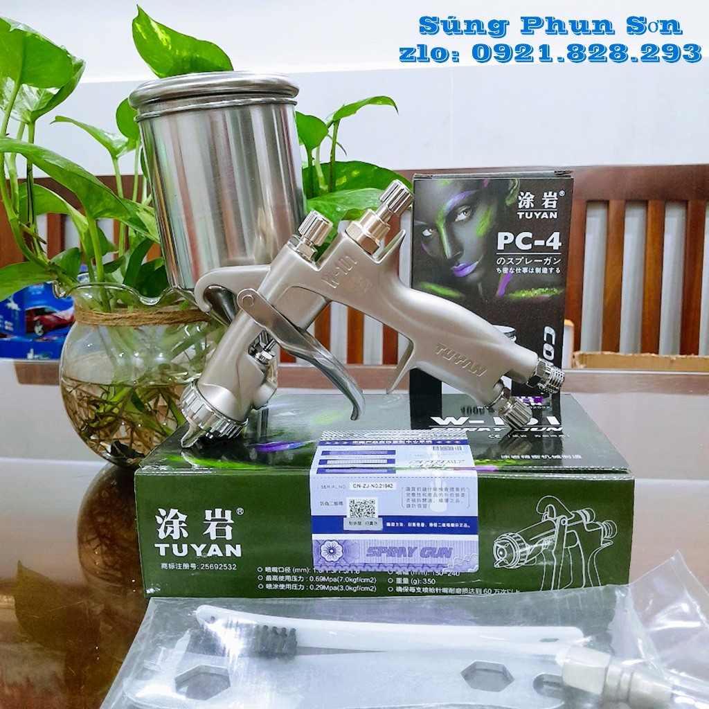 Súng phun sơn TUYAN W101. hàng chính hãng đài loan, bec 1.3 phun sơn ...