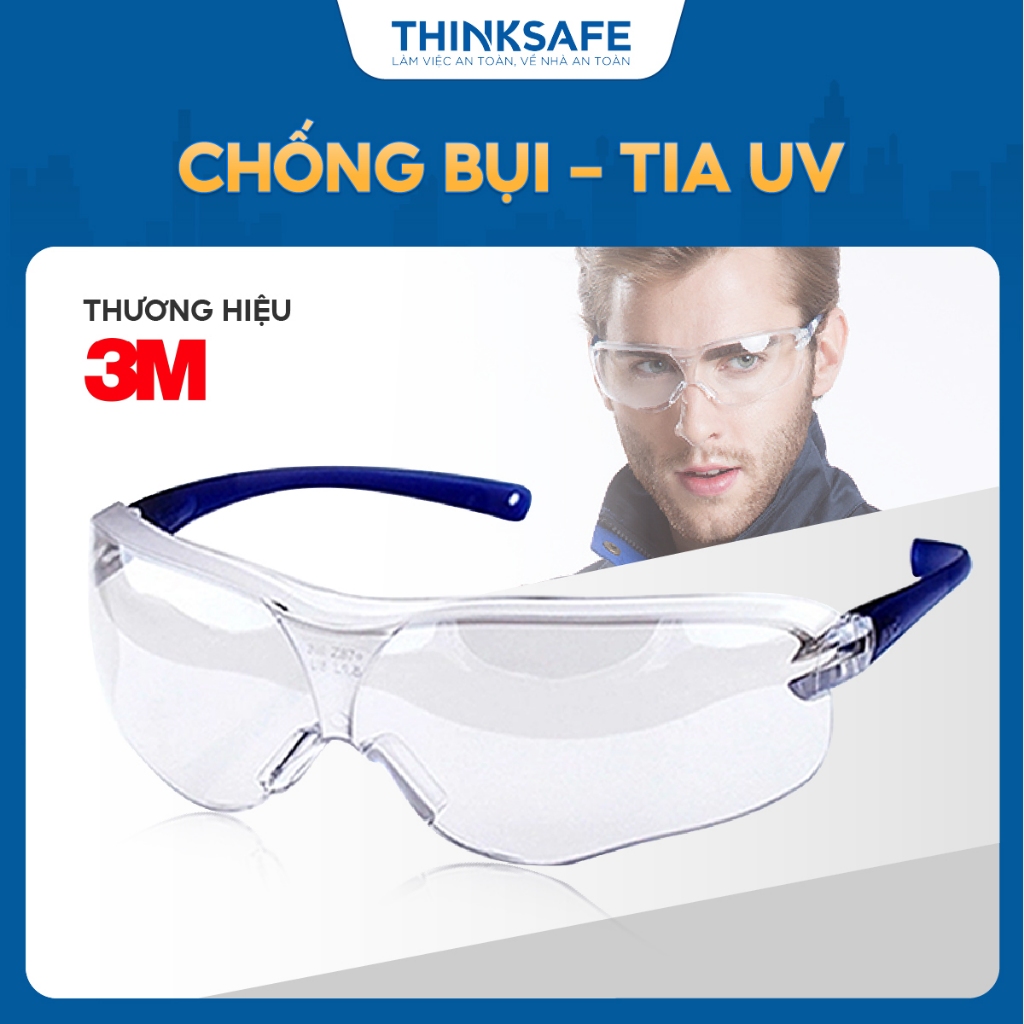 Kính bảo hộ 3M V34 tròng trong, kính chống bụi đi đường chống tia uv, chống đọng sương, kiếng ...