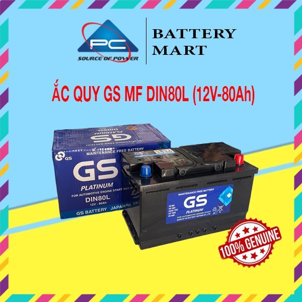 Bình Ắc Quy 12V-80Ah, Ắc Quy Ô Tô GS MF DIN80L | Shopee Việt Nam