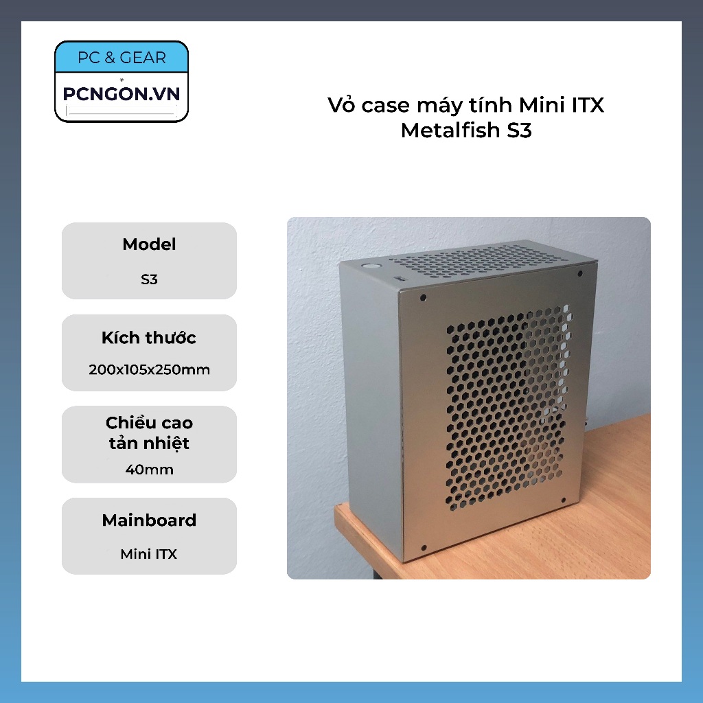 [PCNGON] Vỏ case máy tính Mini ITX Metalfish S3 | Shopee Việt Nam