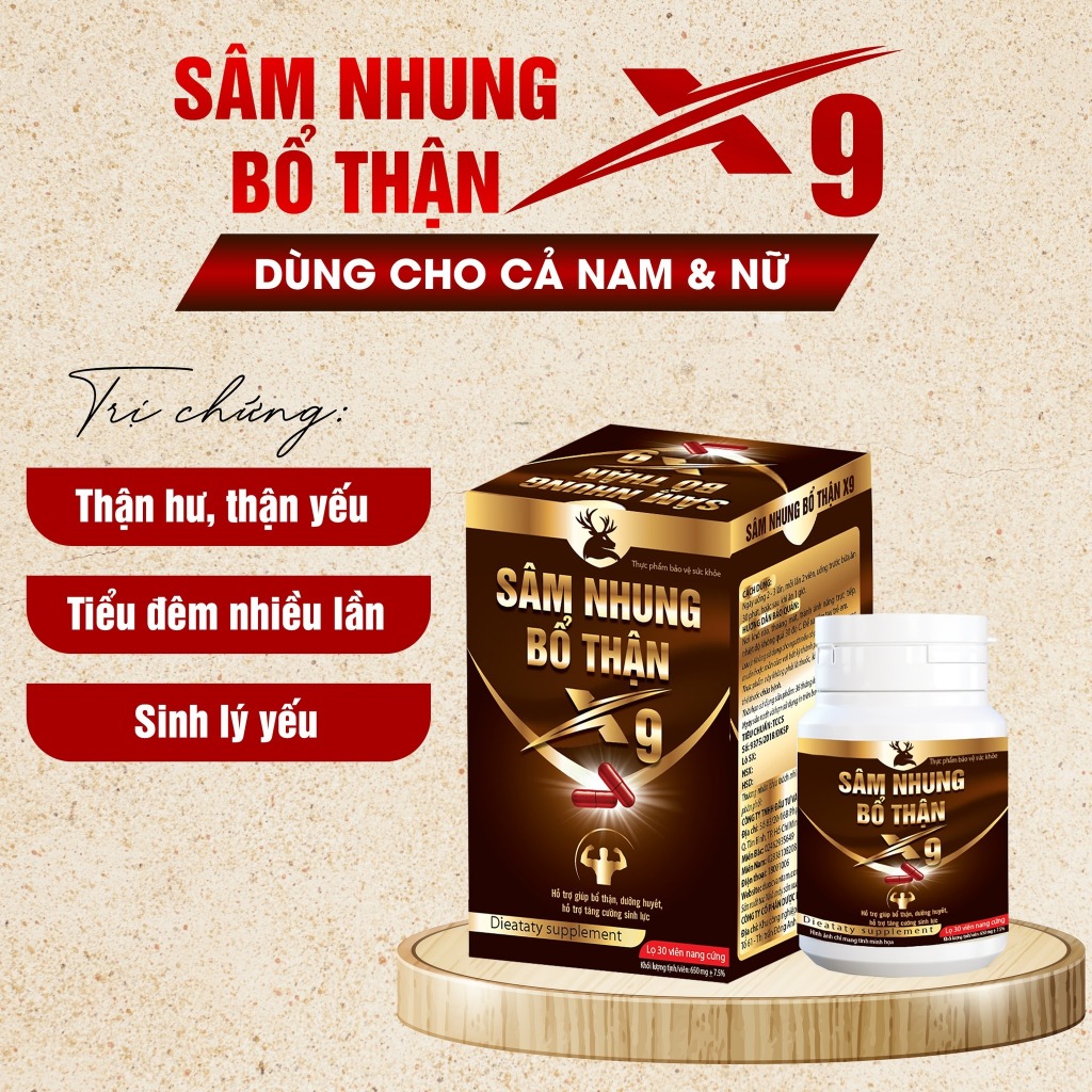 Sâm nhung bổ thận dưỡng huyết X9,dùng cho cả nam và nữ,cải thiện tình ...