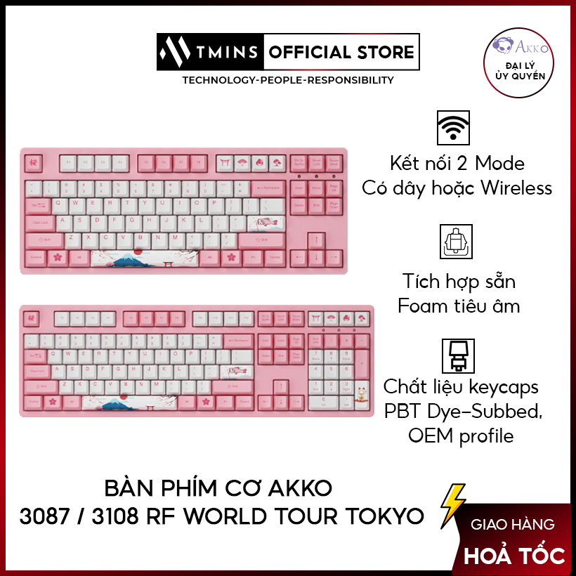 Bàn phím cơ AKKO 3087 / 3108 RF World Tour Tokyo (Hàng chính hãng) - Bảo hành 12 tháng | Shopee ...