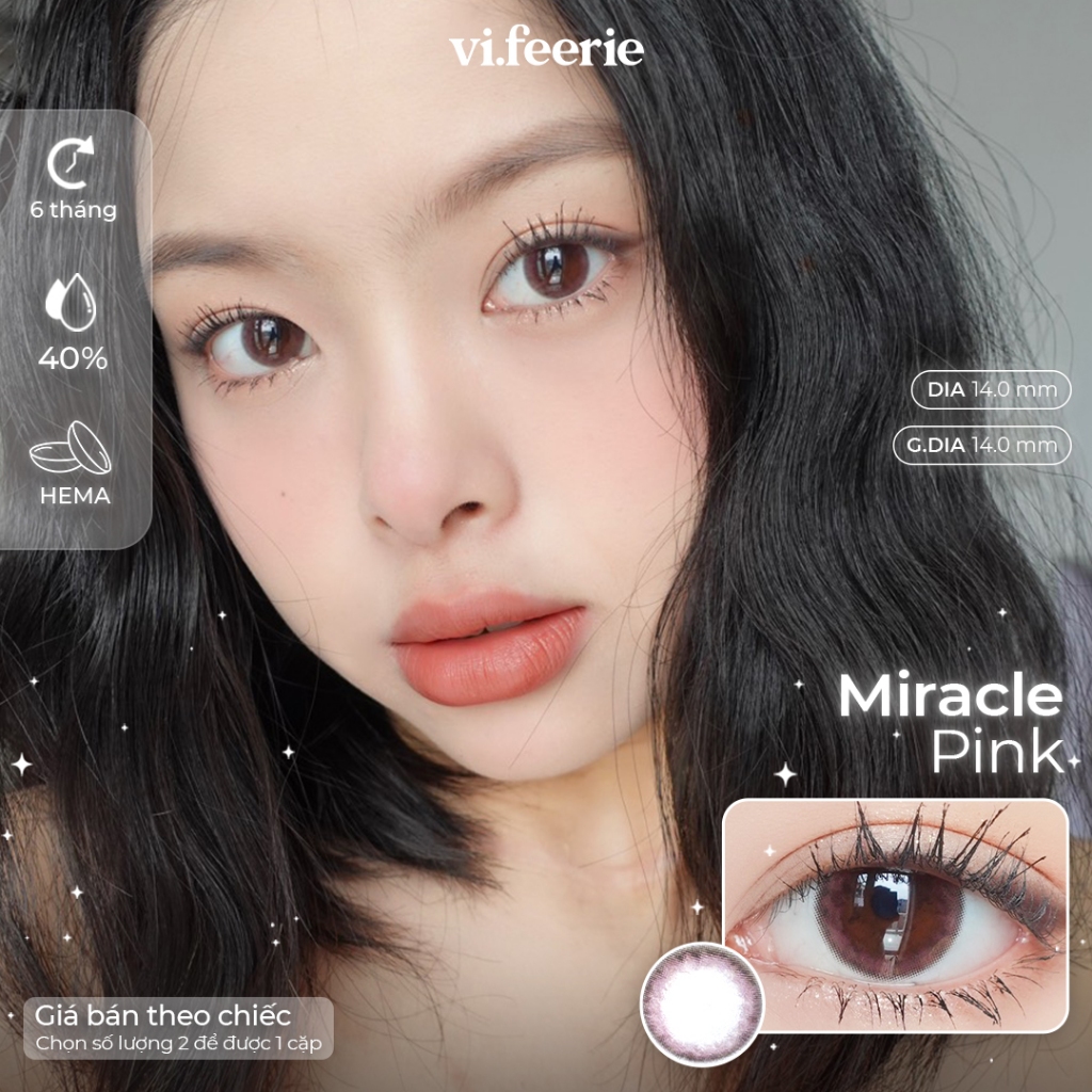 Kính áp tròng (lens) hồng choco Miracle Pink I-One Lens full độ-VF Lens ...