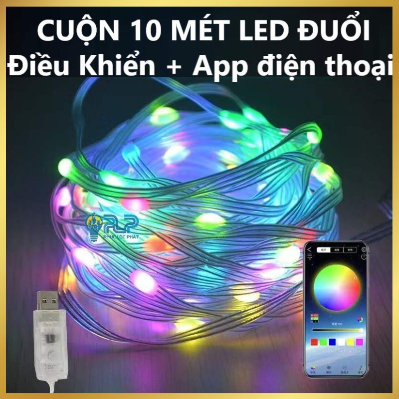 Đèn dây led RGB 16 triệu màu Cuộn 10 mét kết nối cổng USB nháy theo ...