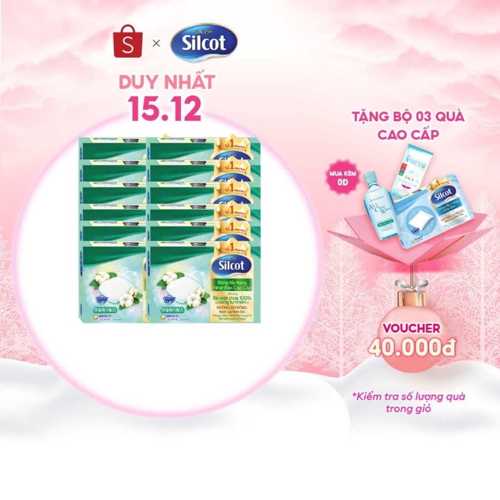 Bộ 12 hộp Bông trang điểm (bông tẩy trang) cao cấp Silcot Premium 66 ...