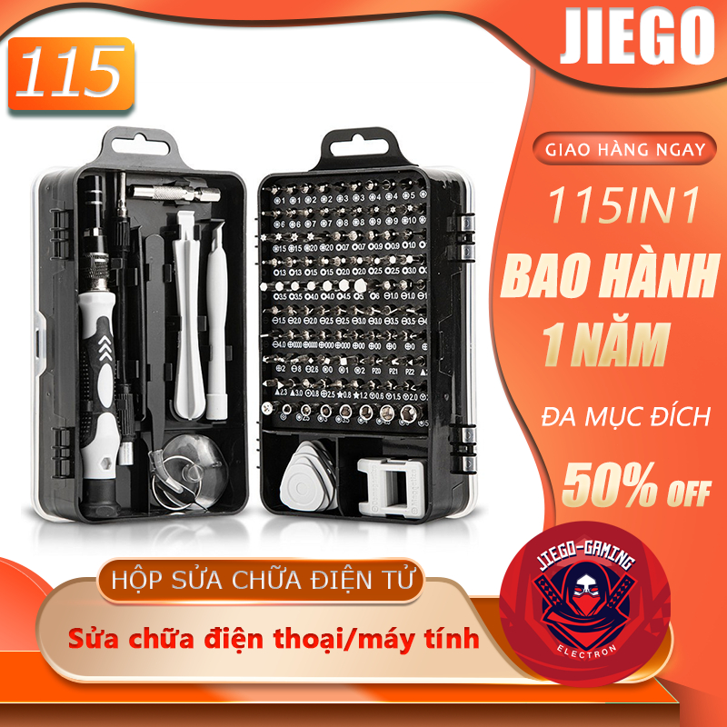 JIEGO Bộ tuốc nơ vít, có 115 loại ốc vít, phù hợp để sửa chữa các thiết ...