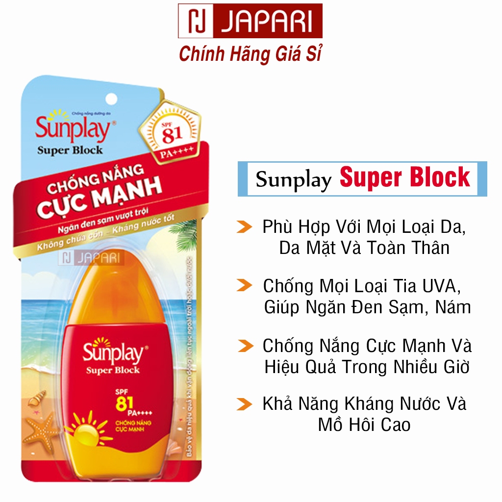 Kem Chống Nắng Sunplay Đỏ, Dưỡng Ẩm Trắng Da Trẻ Em - KCN Sunplay Kem ...