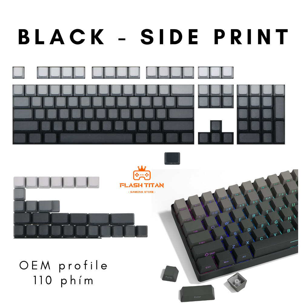 Keycap JKDK Polar PBT phối màu Ombre - OEM profile - Keycap custom hiệu ứng ánh sáng đẹp mắt ...