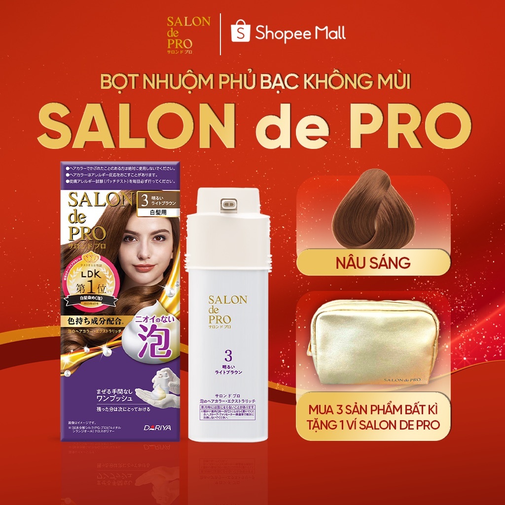 Bọt nhuộm tóc phủ bạc cao cấp Salon de Pro - Màu TFH3 Nâu sáng Chính ...