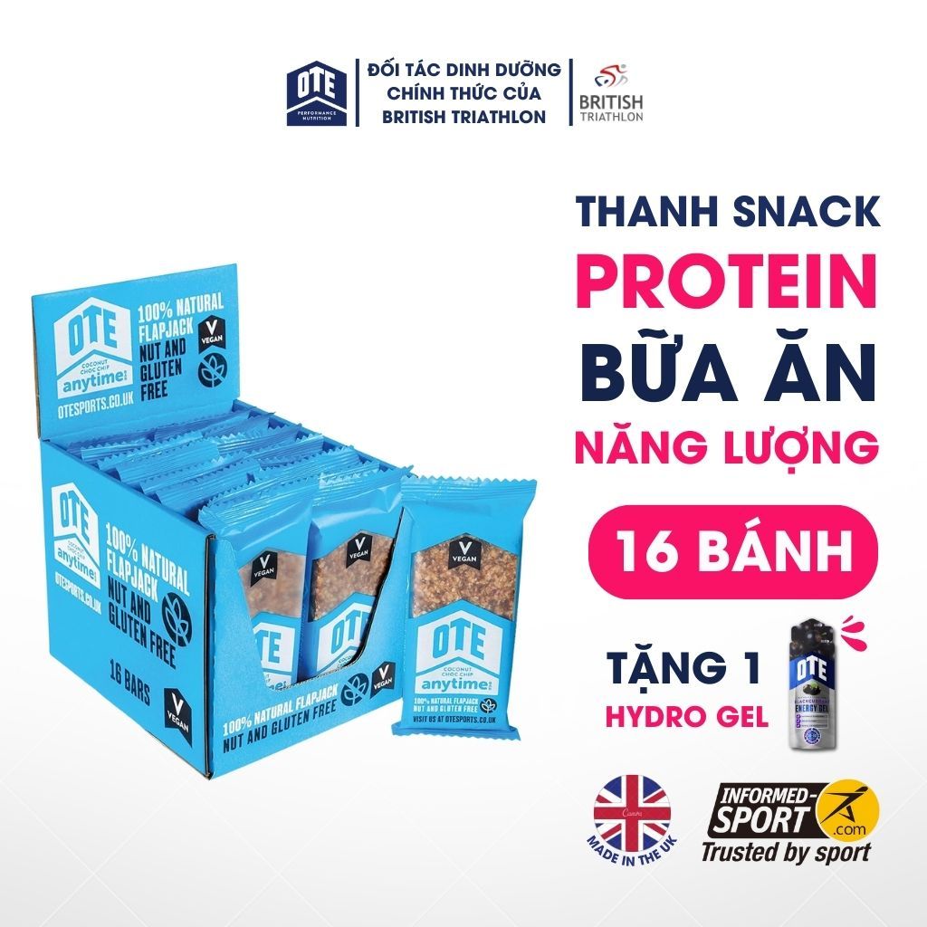 [HỘP 16 BÁNH] Thanh Snack Yến Mạch Vận Động Viên OTE Anytime Protein ...