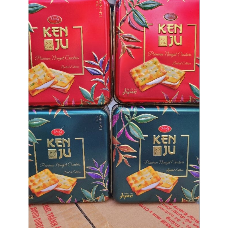 Bánh quy Nougat kem sữa Kenju Richy hộp sắt 186g | Shopee Việt Nam