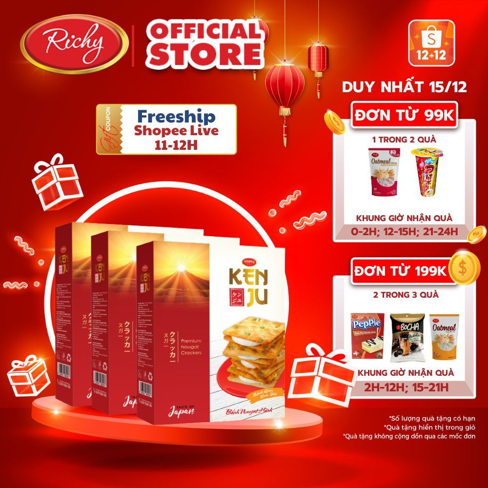 Combo 3 Hộp Bánh Richy KENJU Kem Dẻo 279g | Shopee Việt Nam