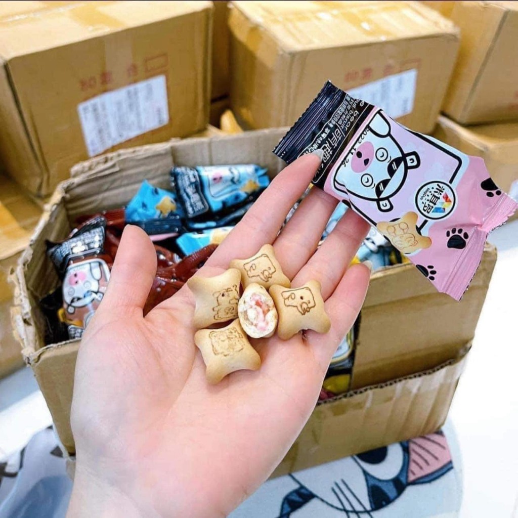 Bánh gấu nhân kem nội địa Trung hàng chuẩn Tmall mix 4 vị 450g | Shopee Việt Nam