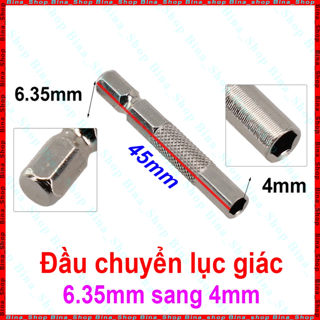 Đầu chuyển đổi lục giác 6.35mm sang 4mm dài 45mm | Shopee Việt Nam