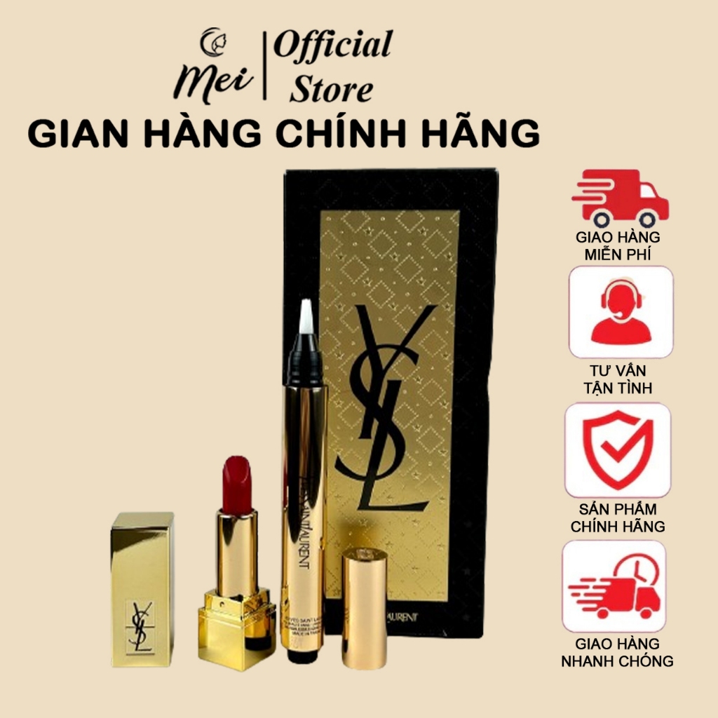Set Quà Tặng YSL Bút Che Khuyết Điểm + Son YSL 01 Mini | Shopee Việt Nam