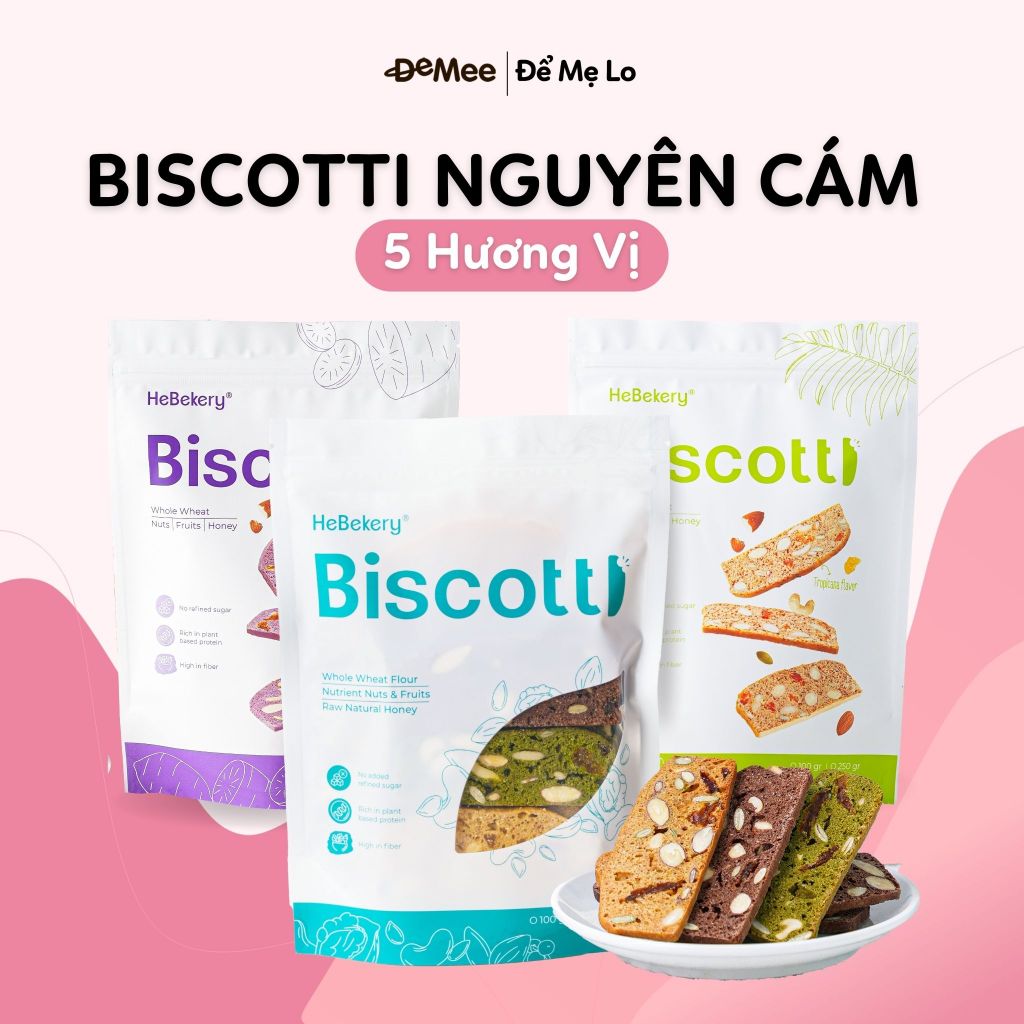 Bánh BISCOTTI Nguyên Cám 5 VỊ Hebekery - Bánh Hạt Dinh Dưỡng Không ...