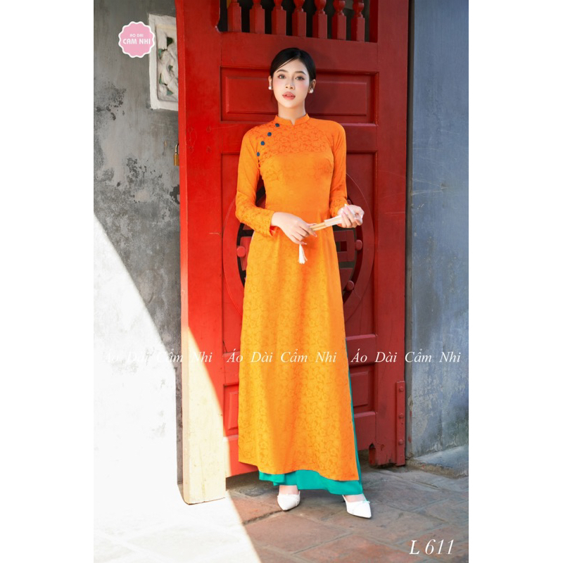 Áo dài Huỳnh Đan L611, Áo dài truyền thống vải Gấm Hồng Thọ cao cấp,không nhăn, Áo dài Tết 2024 ...
