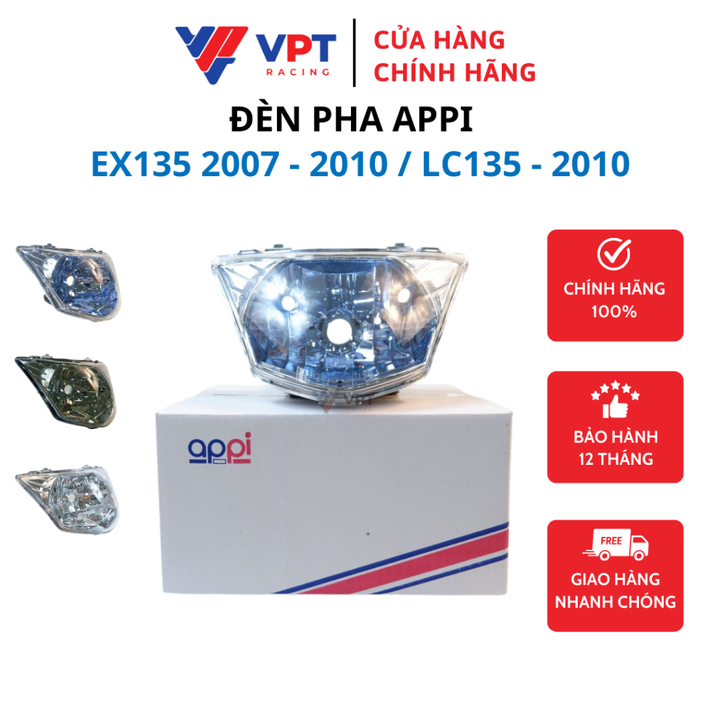 Đèn pha (chóa đèn) Yamaha EX135 - 2010 chính hãng Appi | Shopee Việt Nam