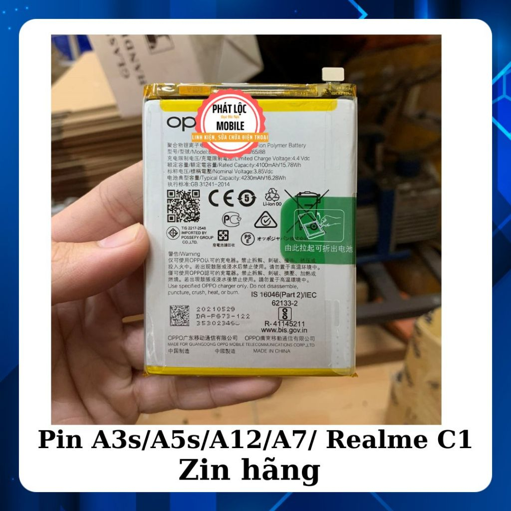 Pin Oppo A3s/ Pin Oppo A5s/ A7/ A12/ Realme C1 zin chính hãng Oppo sản xuất, Mã pin BLP 673 Dung ...